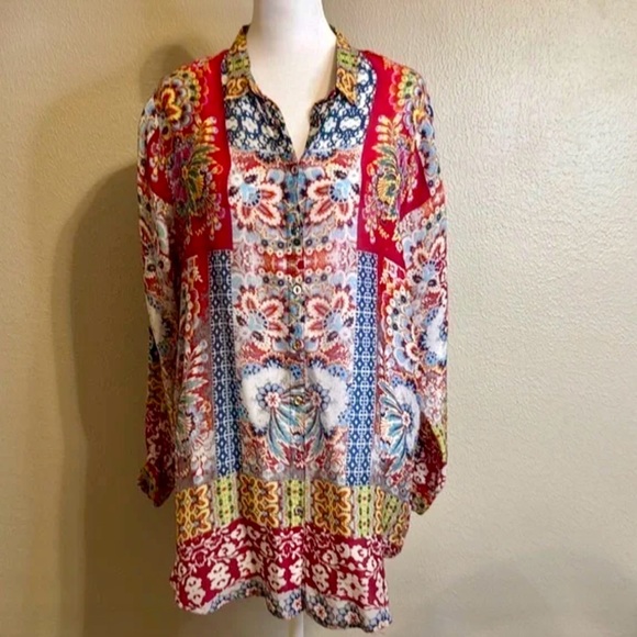 Johnny Was | Tops | Johnny Was Colorful Bohemian Tunic Blouse | Poshmark
